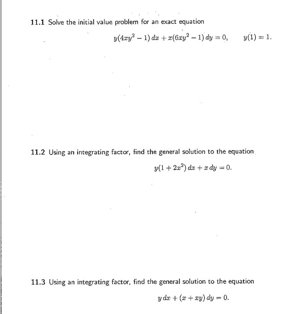Solved Solve the initial value problem for an exact equation | Chegg.com