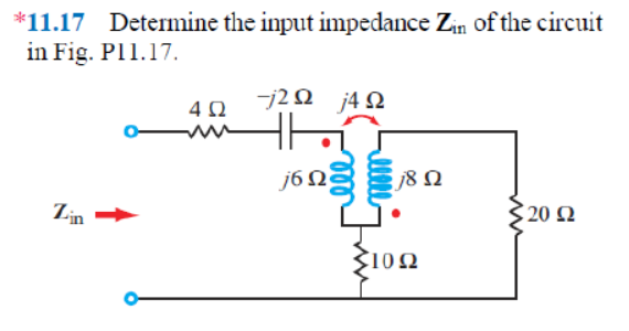 Solved Determine the input impedance Z_in of the circuit in | Chegg.com