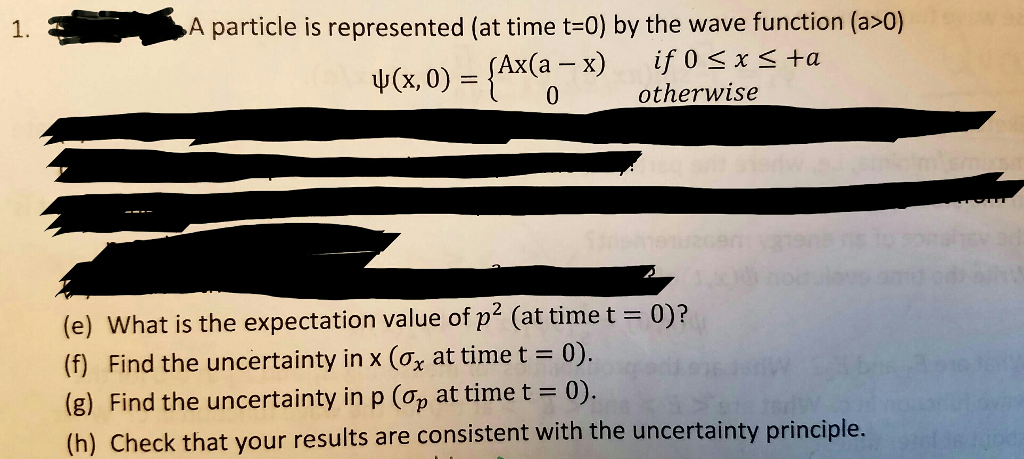 Solved A particle is represented (At time t = 0) by the wave | Chegg.com