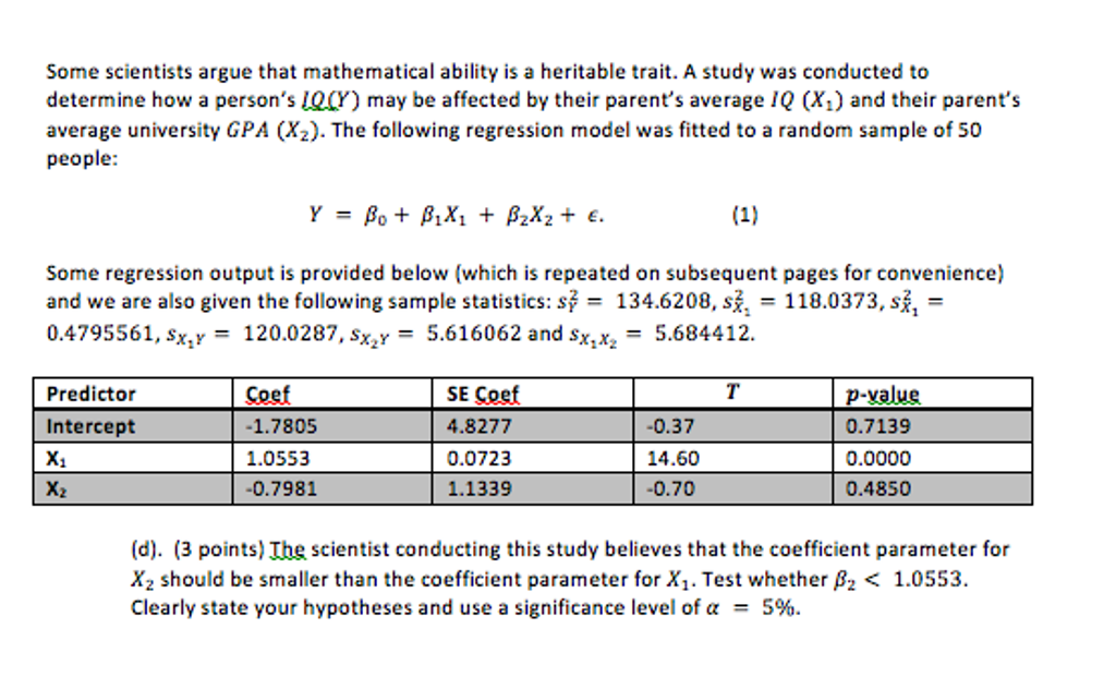 Solved Some scientists argue that mathematical ability is a | Chegg.com