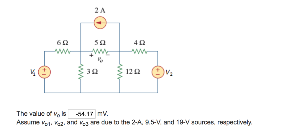 Solved Consider the given circuit where V1 = 9.5 V and V2 = | Chegg.com