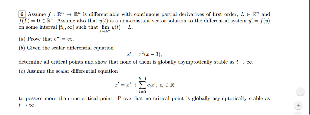 Assume f: R^n rightarrow R^n is differentiable with | Chegg.com