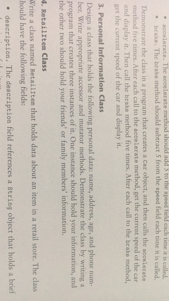 Solved o accelerate. The accelerate method should add 5 to | Chegg.com