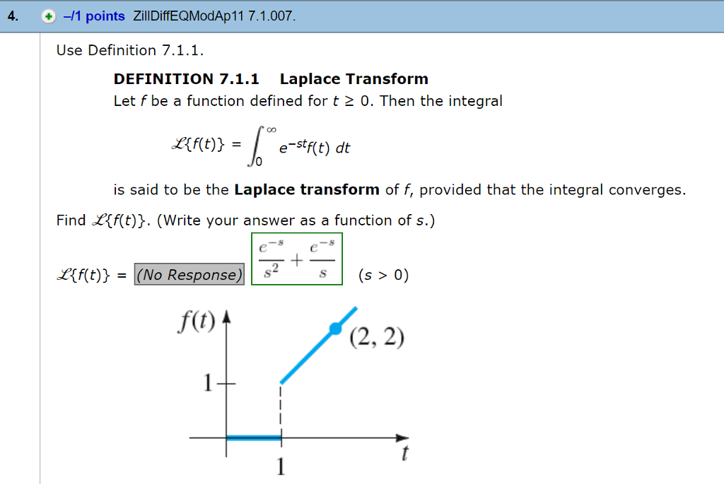 Solved Use Definition 7 1 1 Definition 7 1 1 Laplace