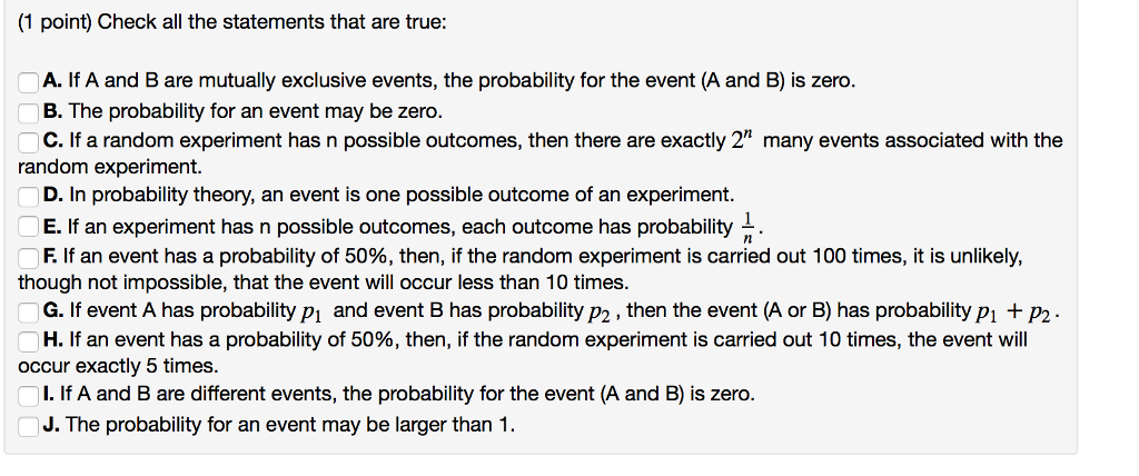 Solved Check All The Statements That Are True If A And B 3731