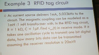 Solved Example 3 RFID tag circuit ロAc current source | Chegg.com
