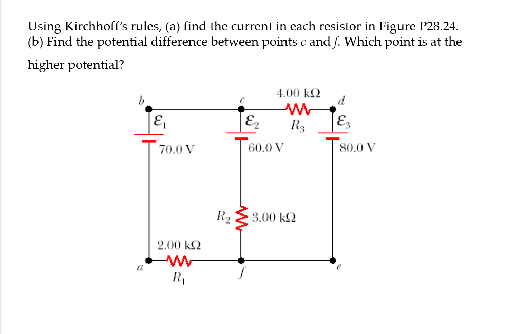 Solved Using Kirchhoff's rules, (a) find the current in each | Chegg.com