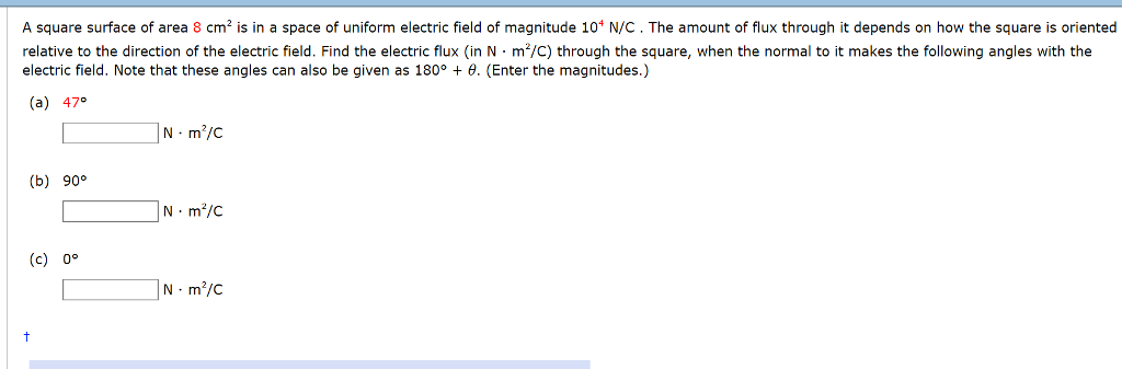Solved A square surface of area 8 cm2 is in a space of | Chegg.com