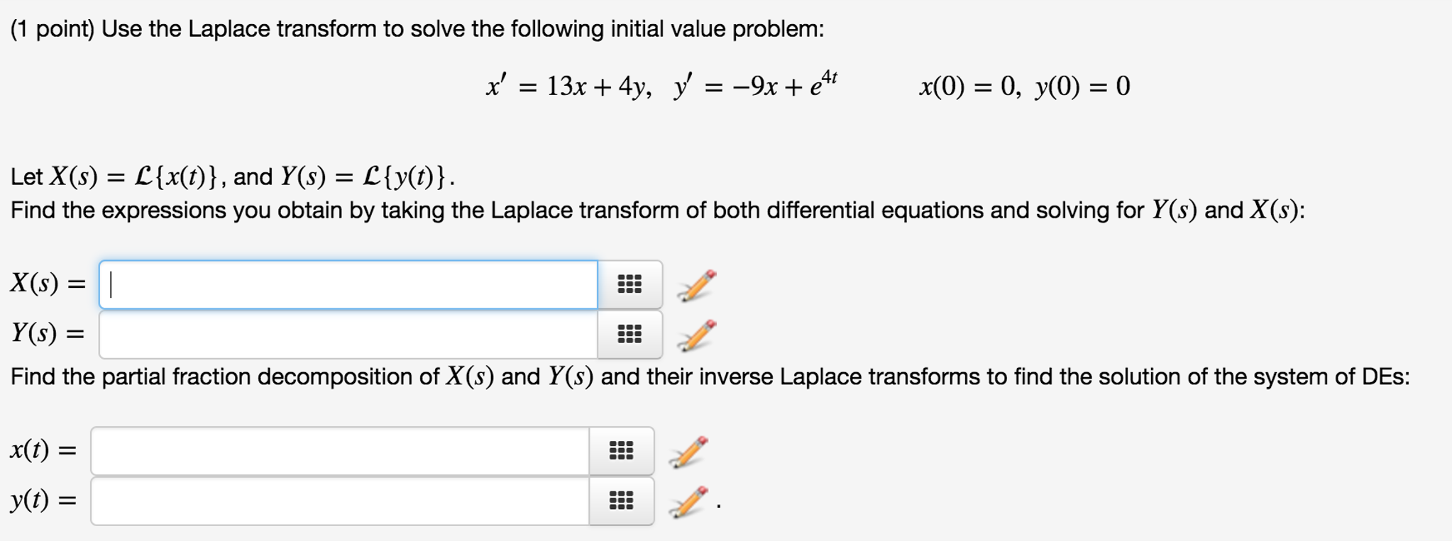 Solved Use The Laplace Transform To Solve The Following