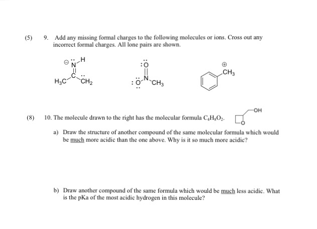 Solved Add any missing formal charges to the following | Chegg.com