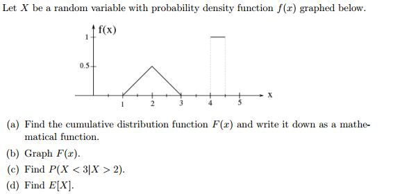 Solved Let X be a random variable with probability density | Chegg.com
