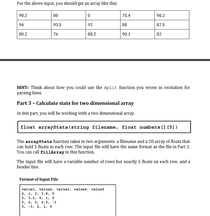 Solved Part 1 Read A File Line By Line In This Part You Chegg