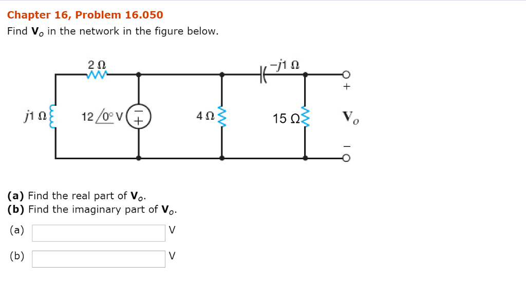 Solved Chapter 16, Problem 16.050 Find Vo in the network in | Chegg.com