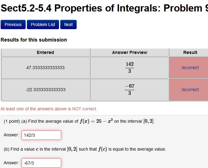 Solved Sect5.2-5.4 Properties of Integrals: Problem S | Chegg.com