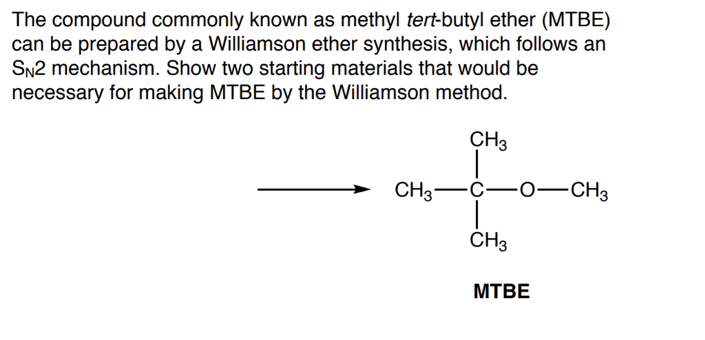 Solved The compound commonly known as methyl tert-butyl | Chegg.com