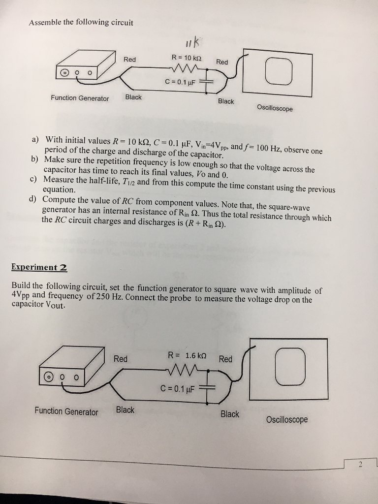 Solved Name Section RC ANALYSIS OBJECTIVE: 1. 2. To | Chegg.com