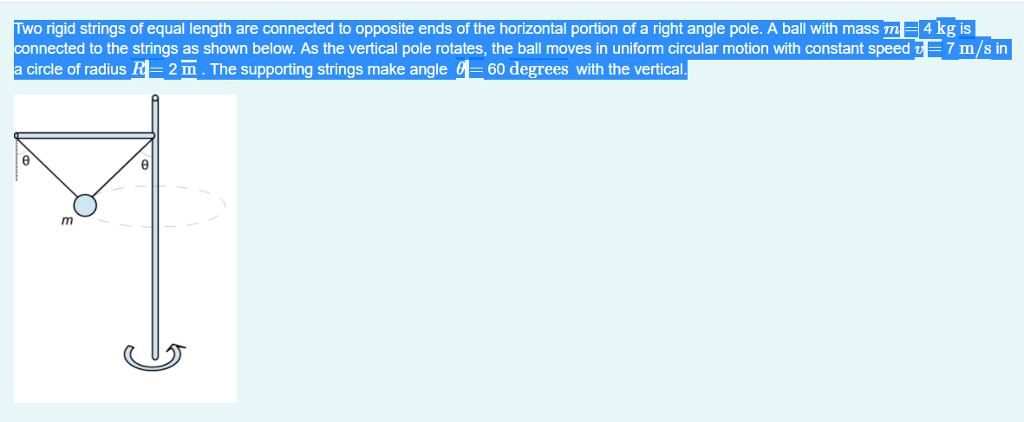 Solved Two rigid strings of equal length are connected to | Chegg.com