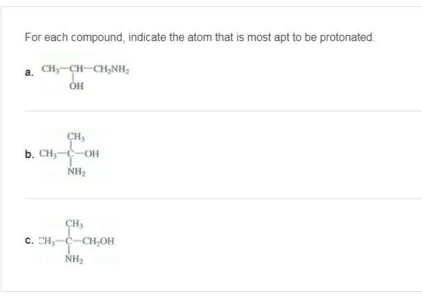 Solved For each compound, indicate the atom that is most apt | Chegg.com