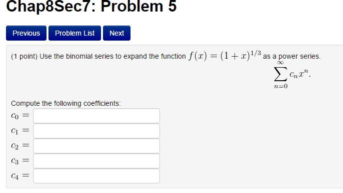 Solved Use the binomial series to expand the function f(x) = | Chegg.com