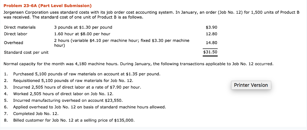Solved Problem 23-6A (Part Level Submission) In January, an | Chegg.com