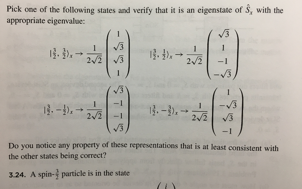 Solved 5. (4.15) If the Hamiltonian for a spin-3/2 particle | Chegg.com