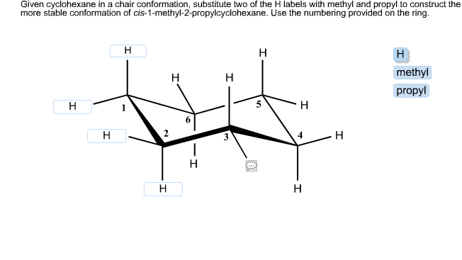 Solved Given cyclohexane in a chair conformation, substitute | Chegg.com