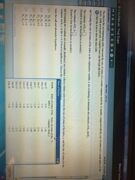 Solved The data in the accompany table represent the rate of | Chegg.com