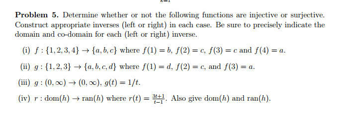 Solved Problem 5 Determine Whether Or Not The Following