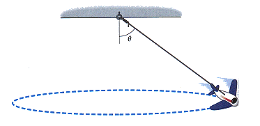 Solved A 0.075-kg toy airplane is tied to the ceiling with a | Chegg.com