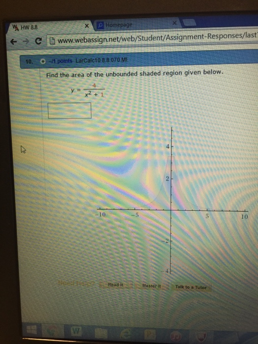 Solved Find the area of the unbounded shaded region given | Chegg.com
