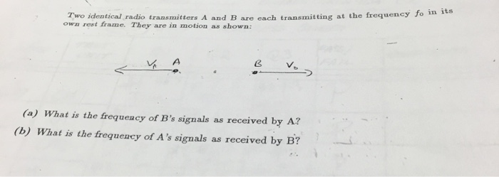 Solved Two identical radio transmitters A and B are each | Chegg.com