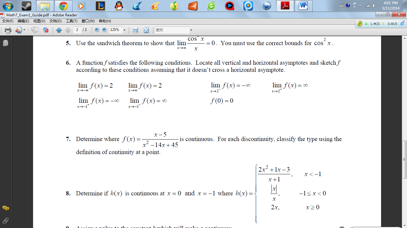 Solved Use the sandwich theorem to show that lim cos2x/x = | Chegg.com