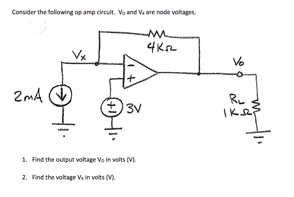 Solved Consider the following op amp circuit. V_o and V_x | Chegg.com