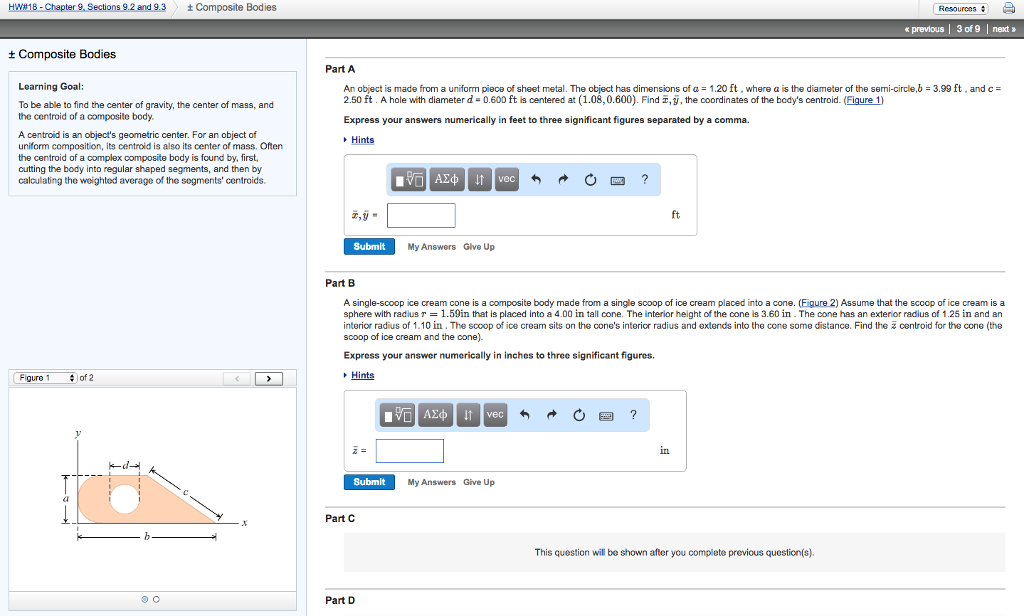 Solved To be able to find the center of gravity, the center | Chegg.com