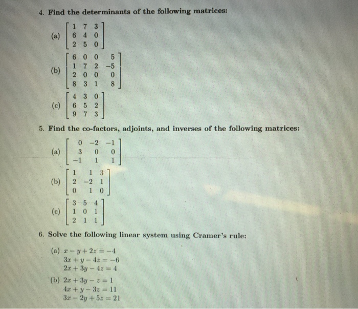 Solved 1. Find the row echelon form for each of the | Chegg.com