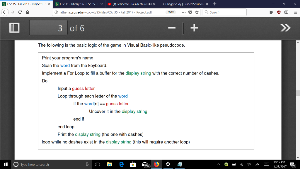 athena.ecs.csus.edlu PuTTY NU nano e: project3. ascii | Chegg.com