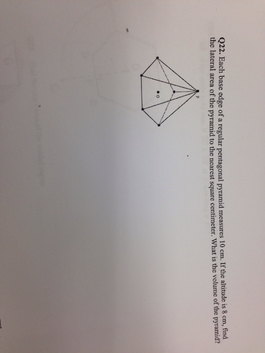 Solved Each base edge of a regular pentagonal pyramid | Chegg.com