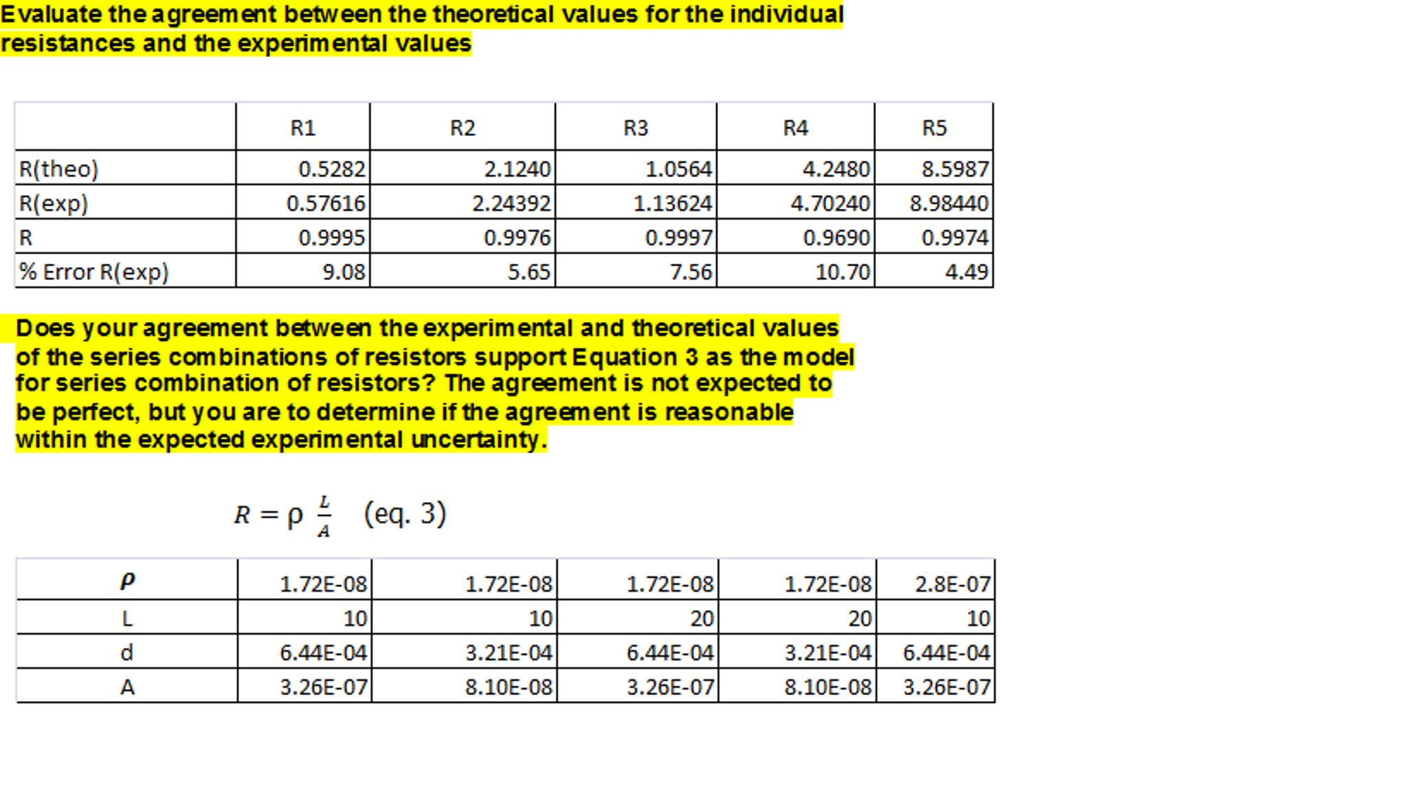 Solved Evaluate the agreement between the theoretical values | Chegg.com Solved Evaluate the agreement between the theoretical values | Chegg.com