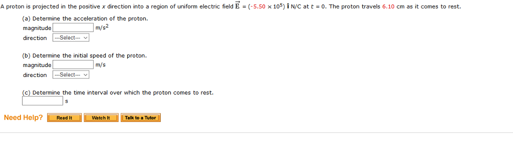 Solved A proton is projected in the positive x direction | Chegg.com