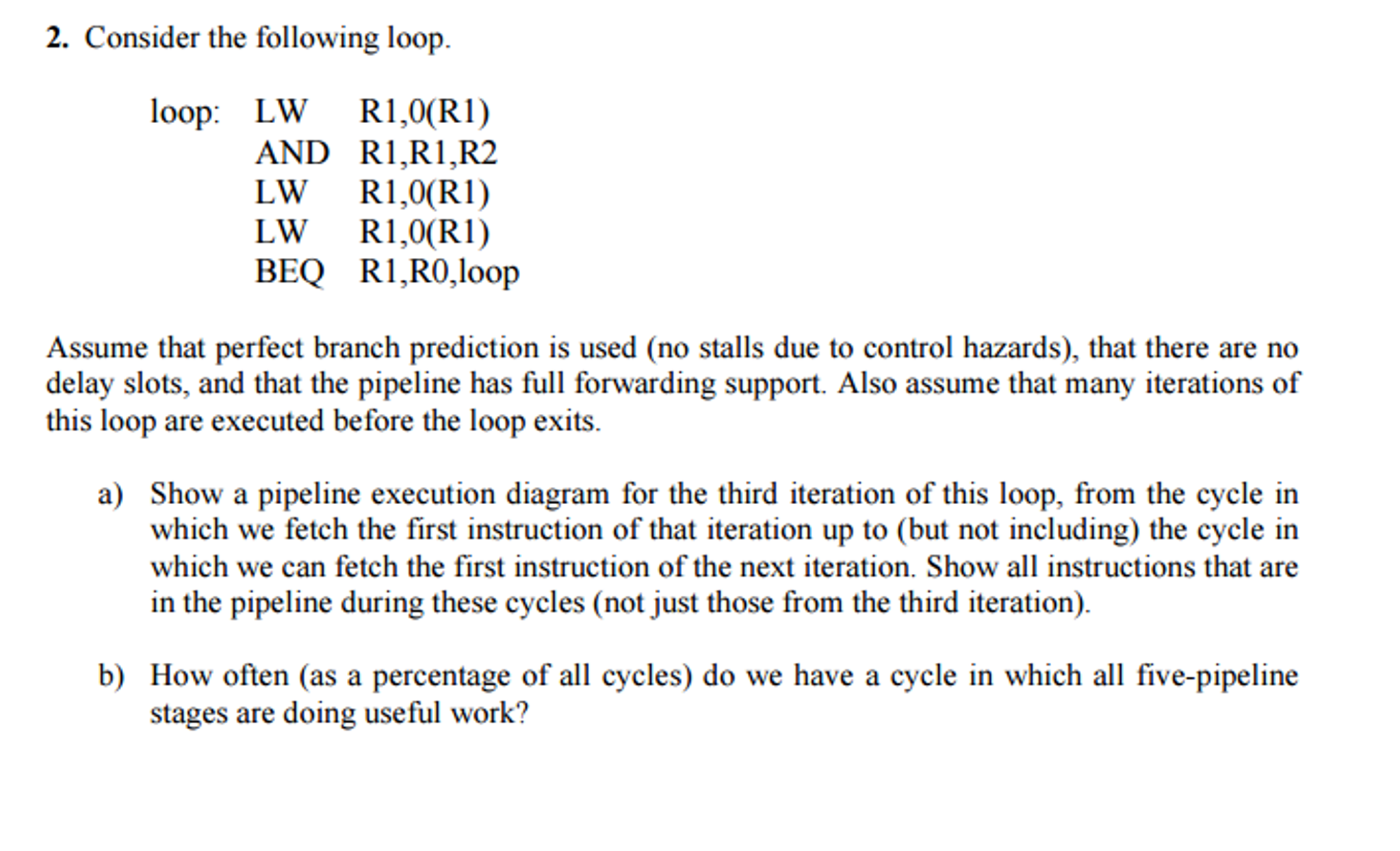 Solved Consider the following loop. Assume that perfect | Chegg.com