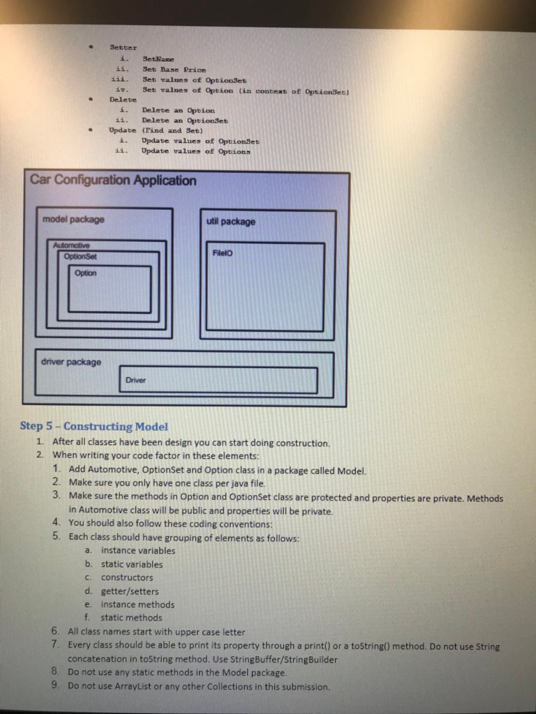 Project Description is project you will build a car | Chegg.com