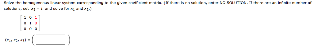 Solved Solve the homogeneous linear system corresponding to | Chegg.com