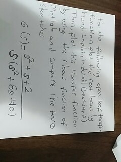 Solved For the following open loop transfer function plot | Chegg.com