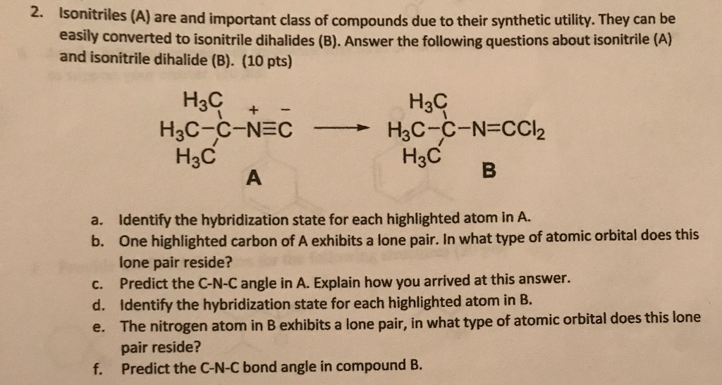 Solved Isonitriles (A) are and important class of compounds | Chegg.com