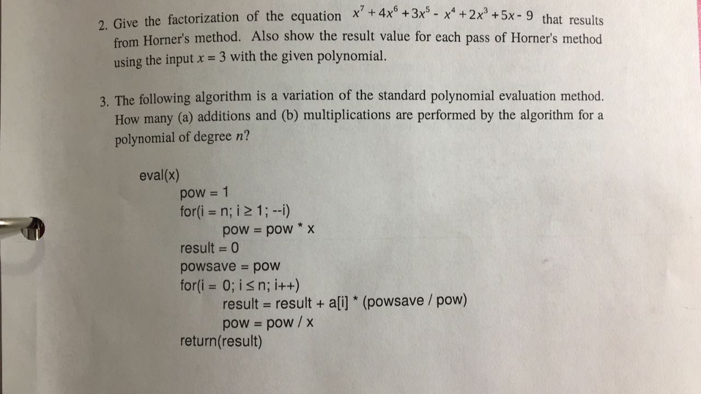 Solved 2. Give the factorization of the equation | Chegg.com