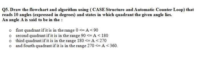 Solved Draw the flowchart and algorithm using ( CASE | Chegg.com