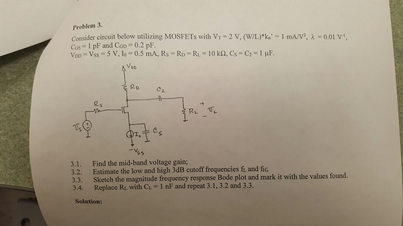 Solved Consider circuit below utilizing MOSFETs with V_T = 2 | Chegg.com