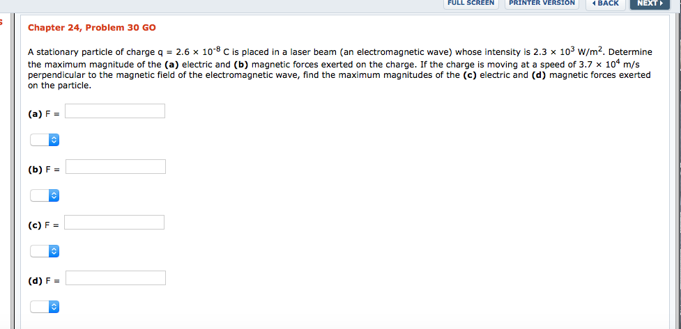 Solved A stationary particle of charge q = 2.6 times 10^-8 C | Chegg.com