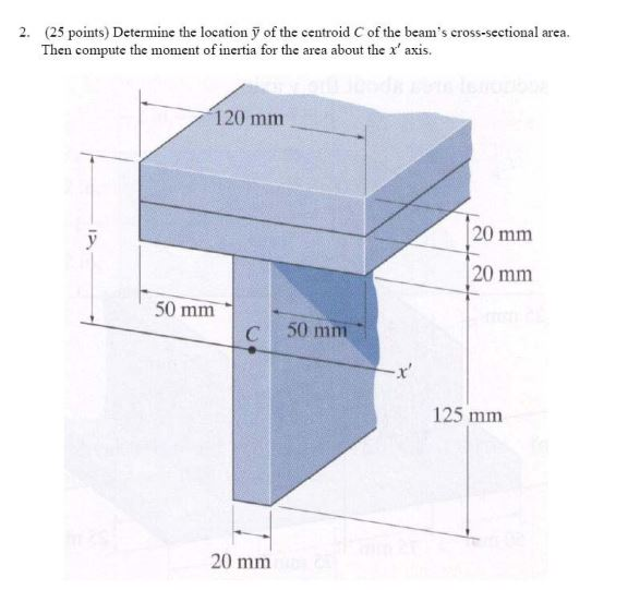 Solved Determine the location y bar of the centroid C of the | Chegg.com