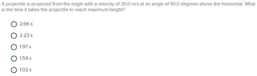 Solved A Projectile Is Projected From The Origin With A